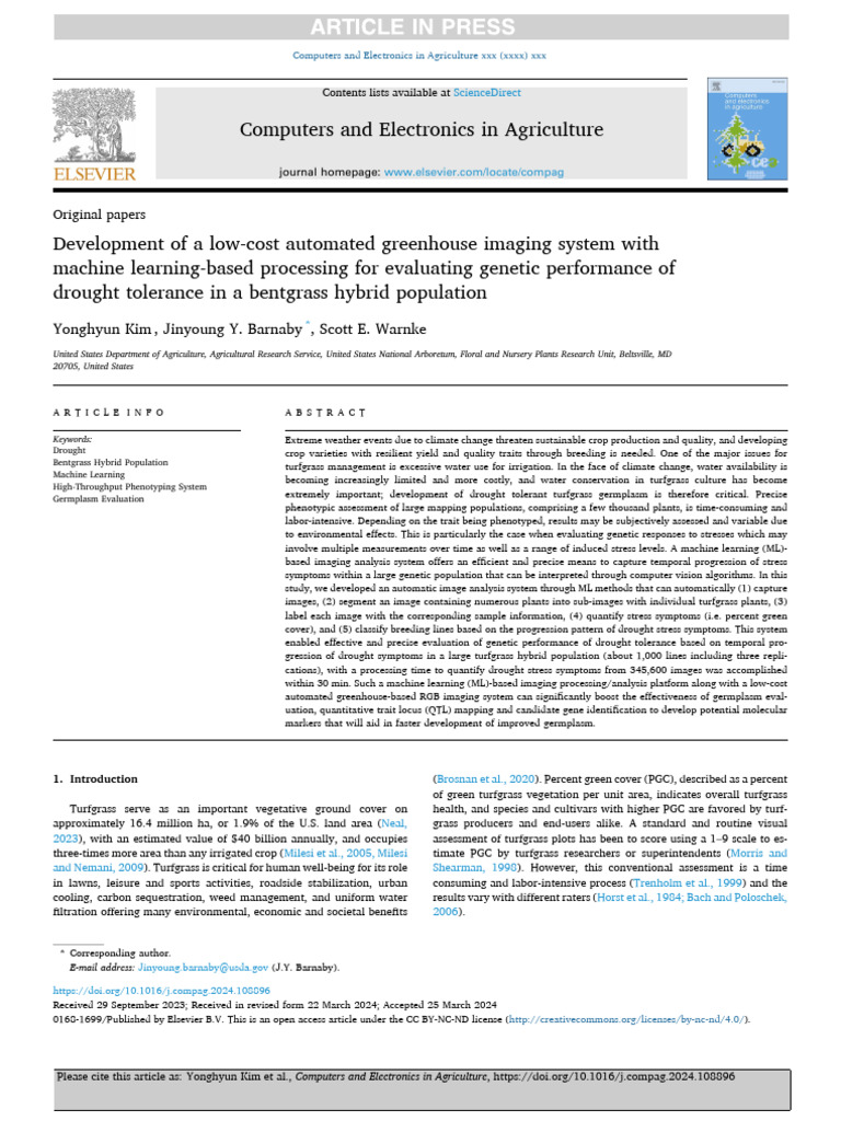 Development of A Low Cost Automated Greenhouse Imaging Sys - 2024 - Computers An | PDF | Plant ...