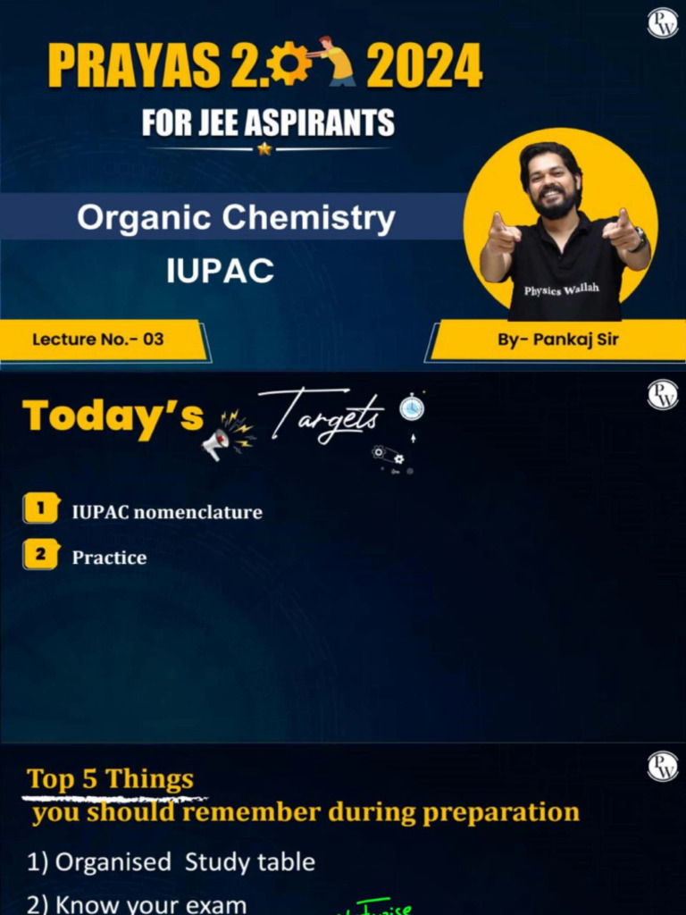 IUPAC 03 - Class Notes - JEE 2.0 2024 | PDF