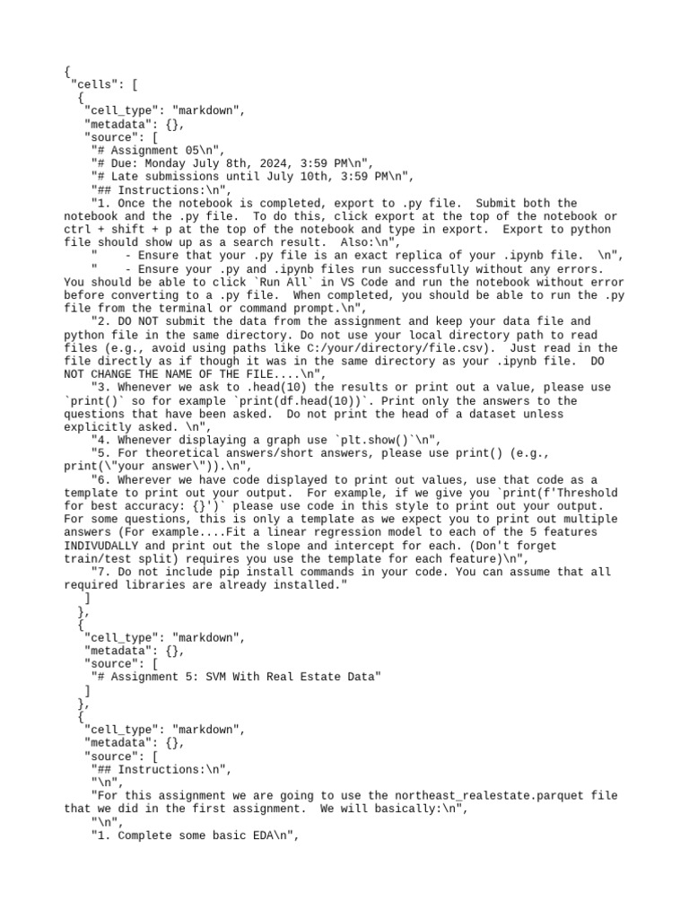 Assignment 05.ipynb | PDF | Regression Analysis | Logistic Regression