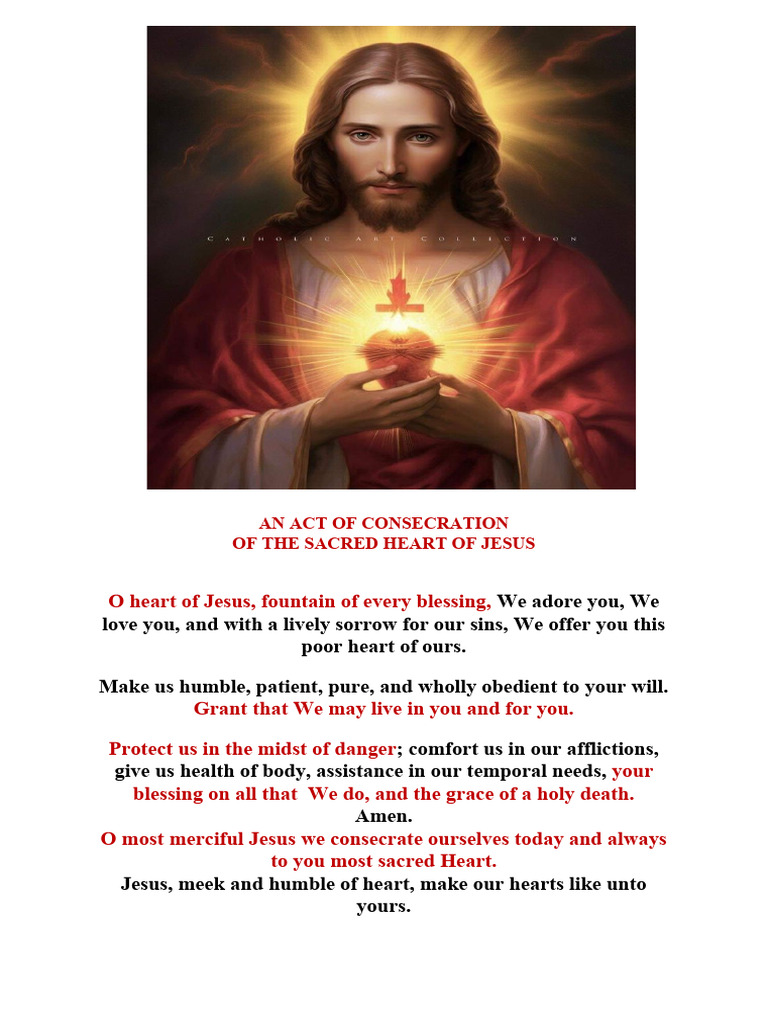 An Act To The Consecration of The Sacred Heart of Jesus | PDF | Mary, Mother Of Jesus | Mercy