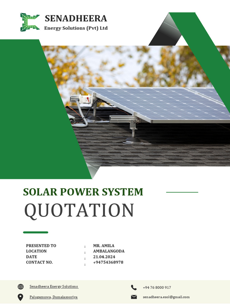 Quotation 2403458 - On-Grid 5 KW - Mr. Amila | PDF | Photovoltaic ...
