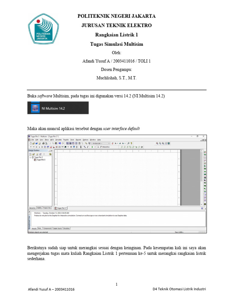 Rangkaian Sederhana Multisim | PDF