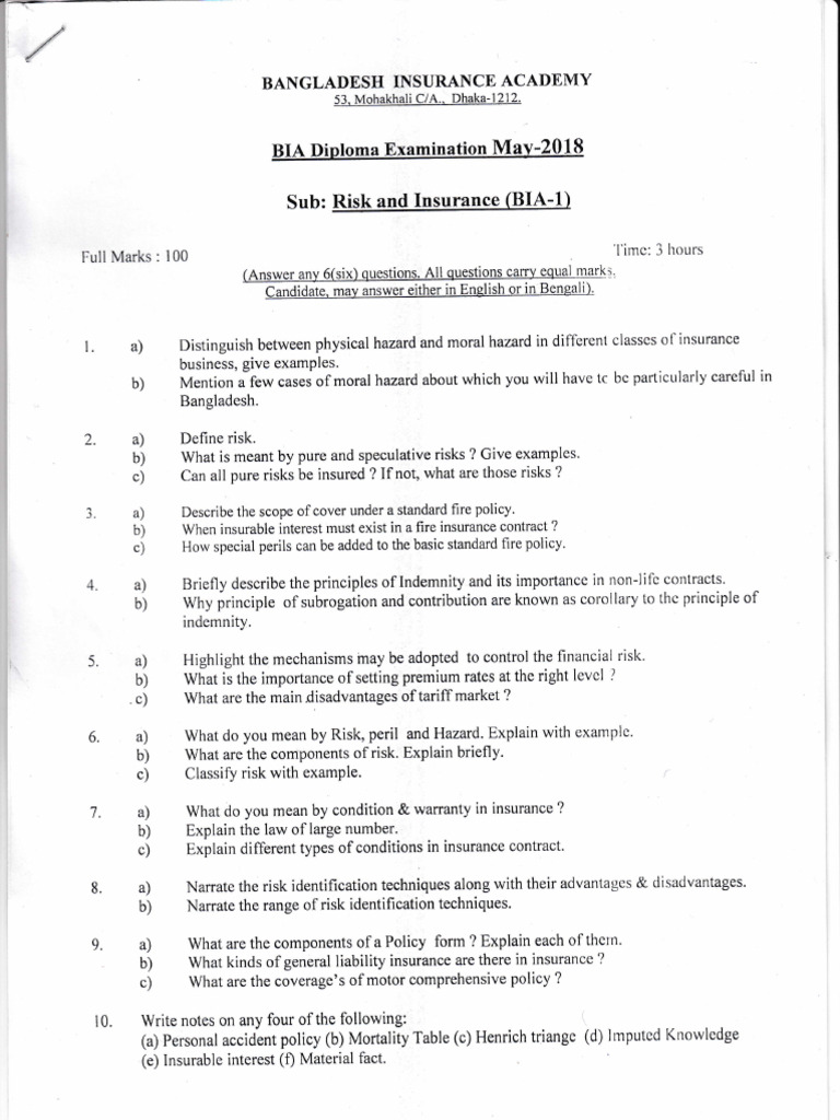 Bia 1 | PDF | Insurance | Risk