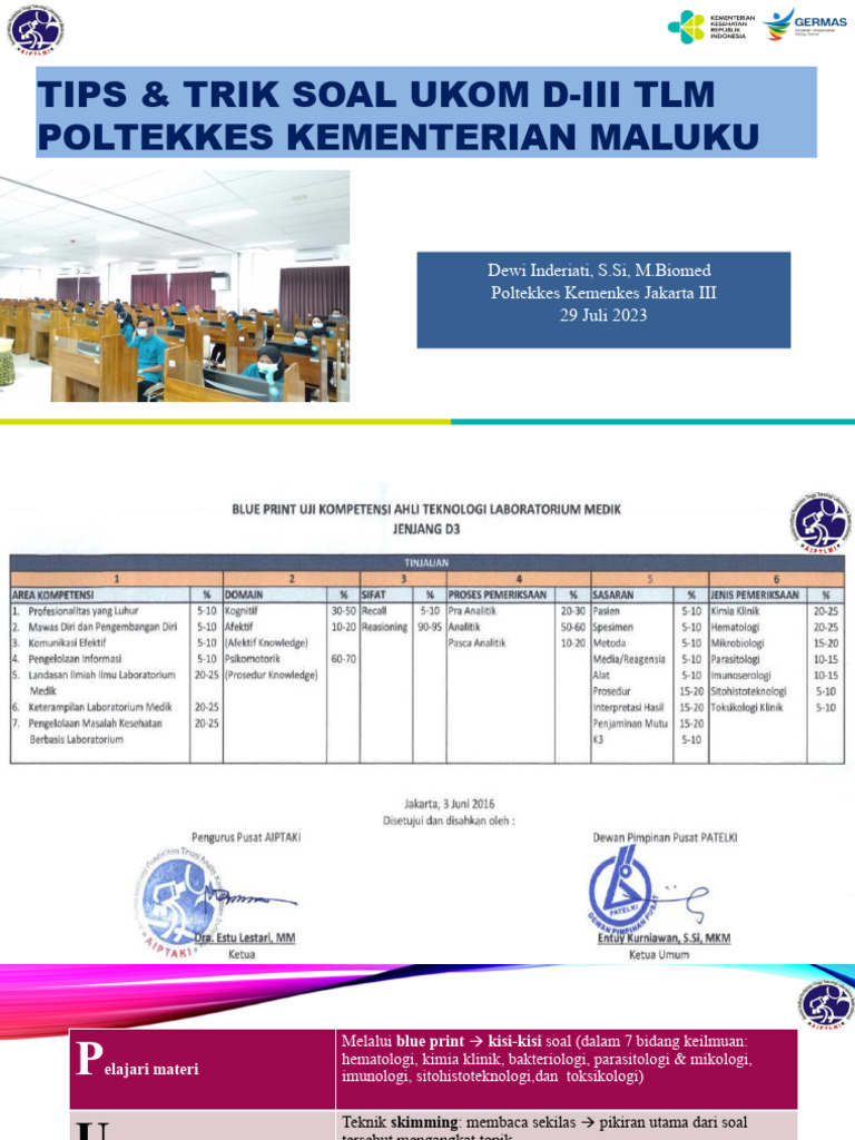 Tips Dan Trik-Uji Kompetensi D3 TLM - 29 Juli 2023 | PDF