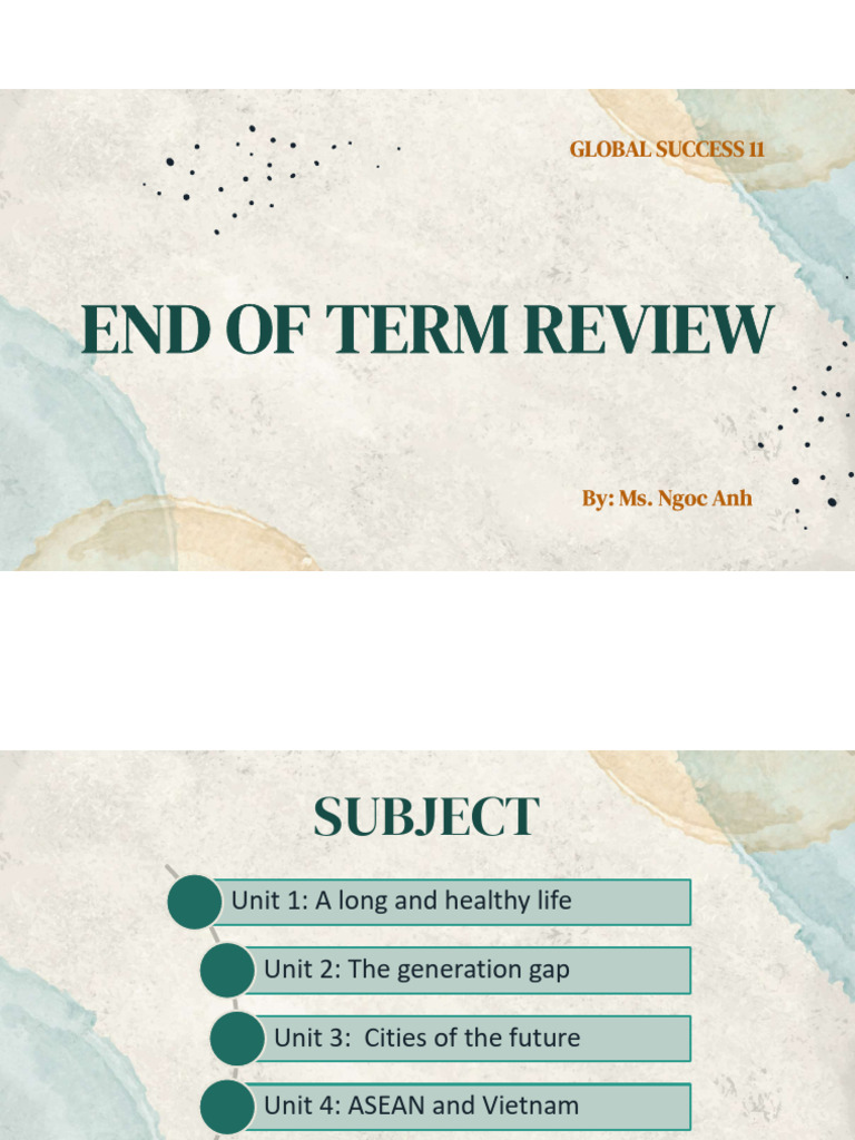 End of Term Review 1 | PDF | Perfect (Grammar) | Verb
