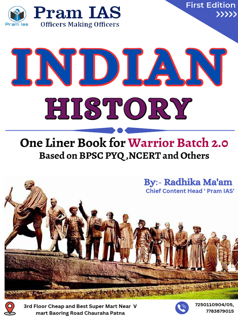 Pram IAS History One Liner Book | PDF
