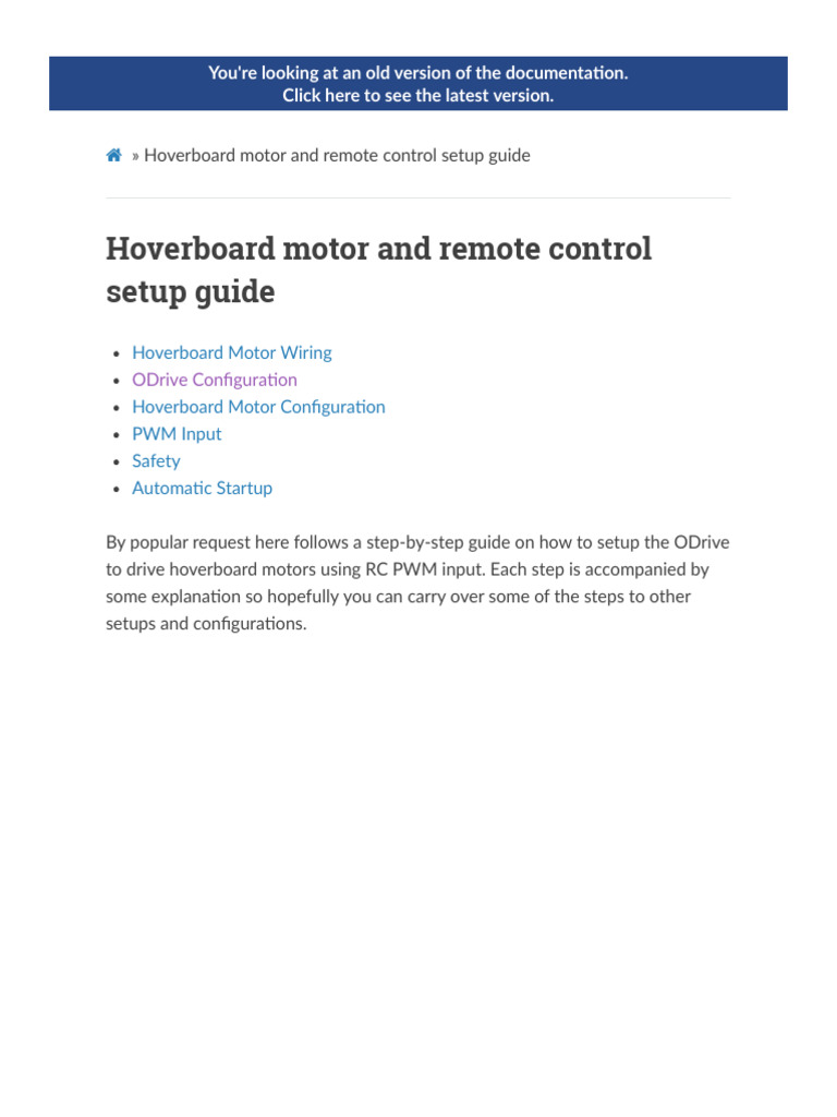 Hoverboard Motor and Remote Control Setup Guide - ODrive Documentation ... Hoverboard Motor and Remote Control Setup Guide - ODrive Documentation ...