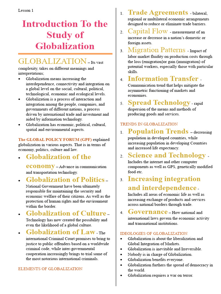 The Contemporary World (1st Year - 1st Sem) | PDF | Globalization ...
