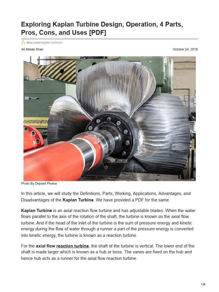 Exploring Kaplan Turbine Design Operation 4 Parts Pros Cons and Uses ...