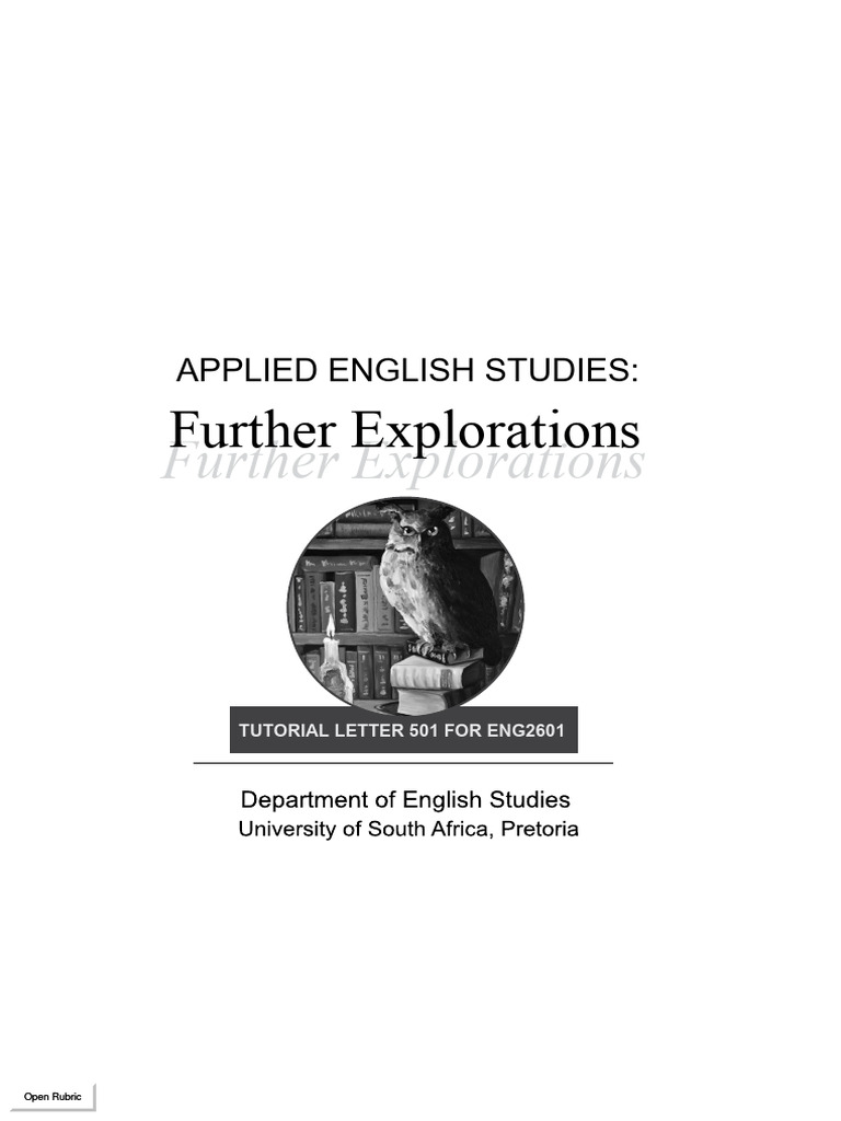 ENG2601 - Tutorial Letter | PDF | Intertextuality | Word