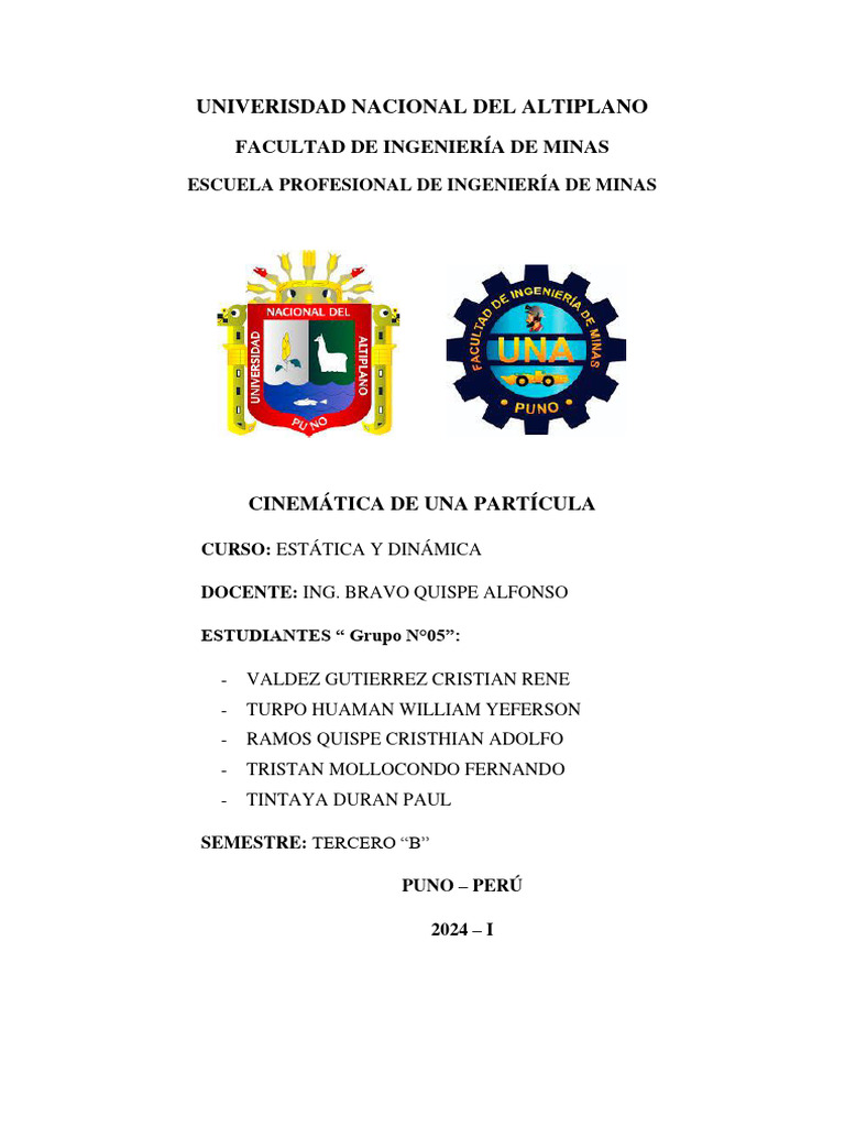 Informe - Estática Grupo 5 | PDF | Cinemática | Fuerza