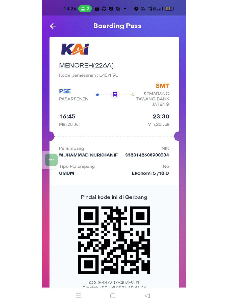 Boardingpass Pulang | PDF