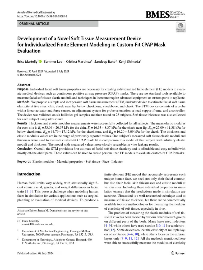 Development of A Novel Soft Tissue Measurement Dev | PDF | Elasticity ...