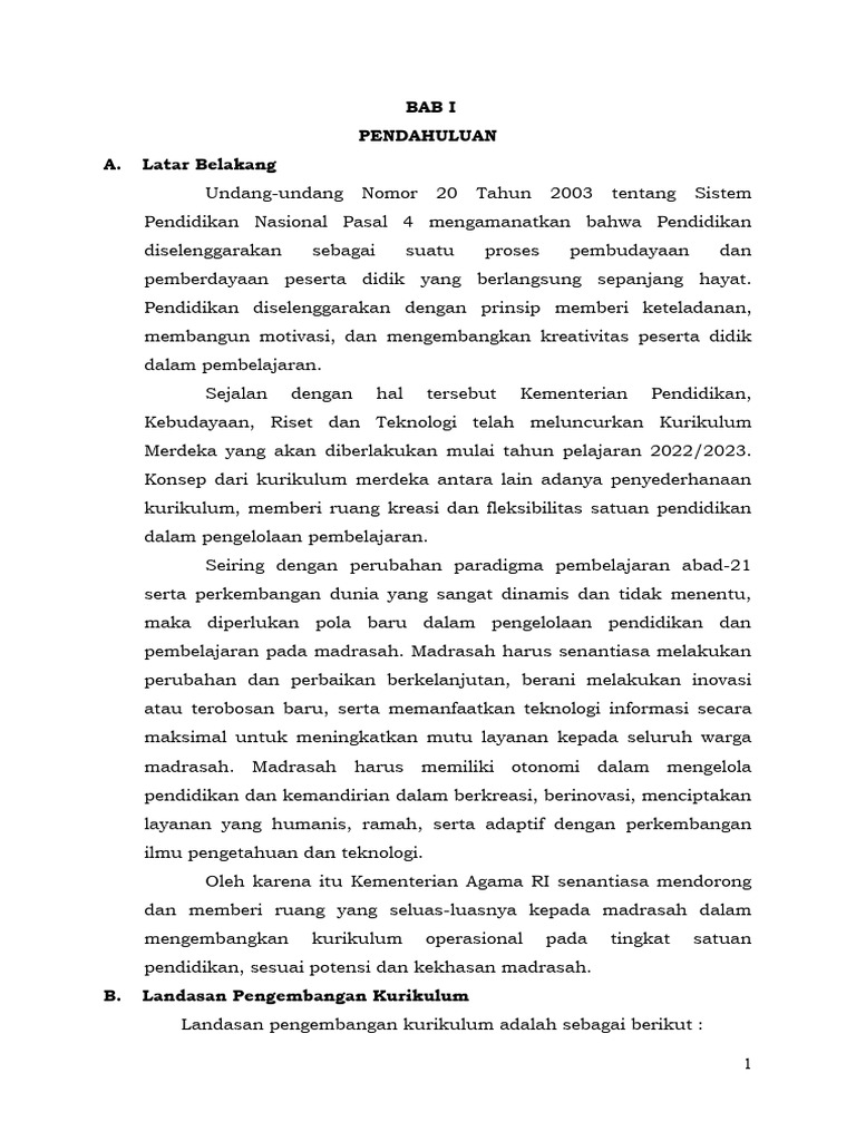 Kurikulum Merdeka Min2 2022-2023 | PDF