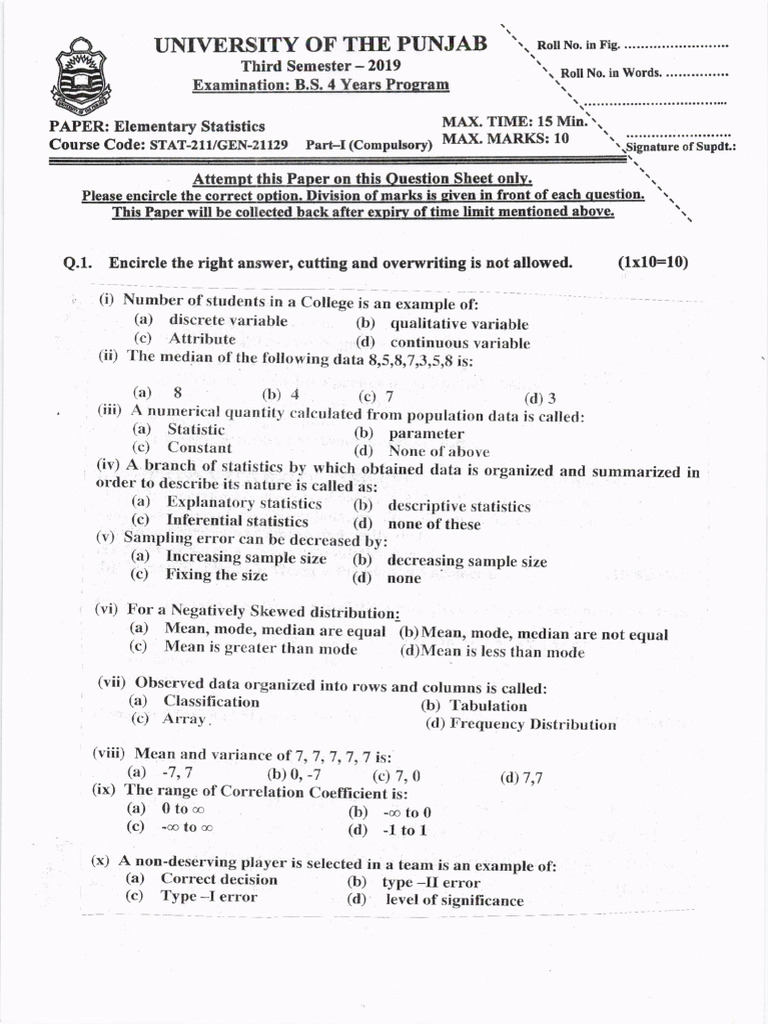 P2019 Stat-211 | PDF