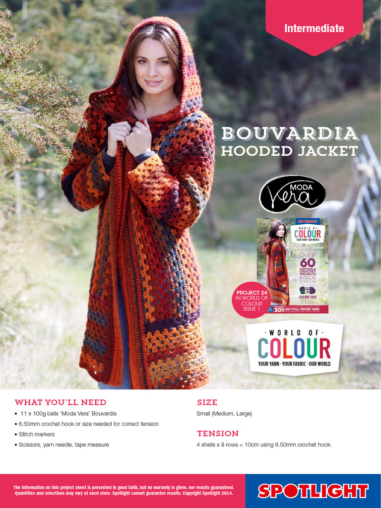 S104488 E17 15 MV Bouvardia Hooded Jacket | PDF | Crochet | Sewing