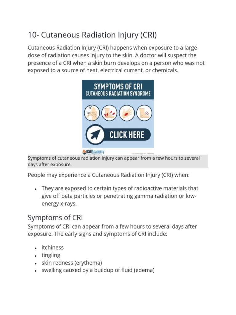 10 Cutaneous Radiation Injury (CRI) | PDF