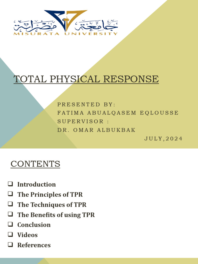 Total Physical Response | PDF | Psychology | Language Acquisition