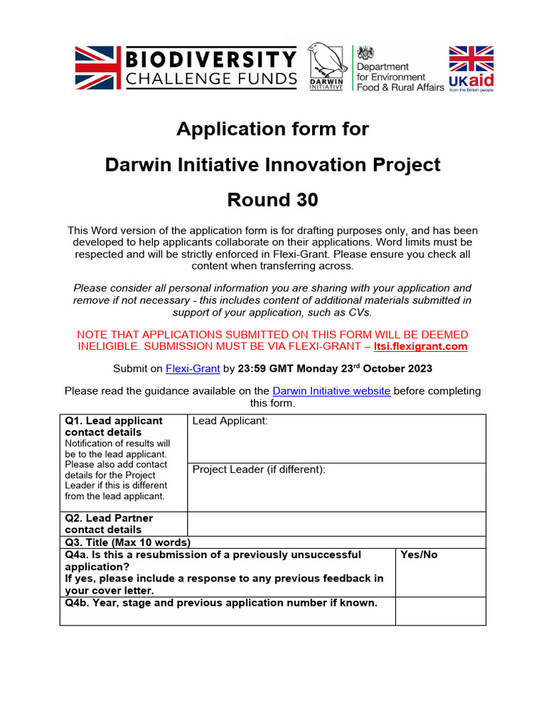 R30 DI Innovation Form May23 FINAL | PDF | Natural Environment