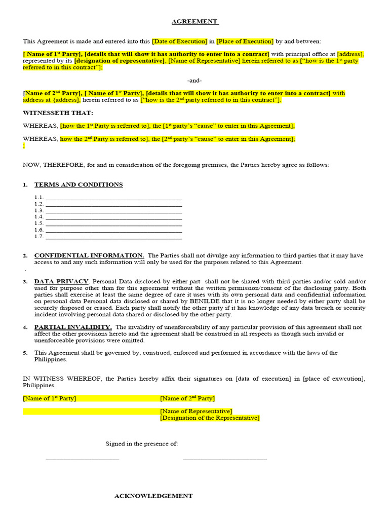 Contract Agreement Template | PDF | Civil Law (Common Law) | Private Law