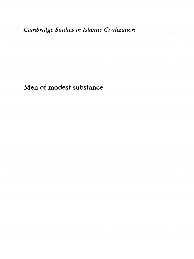 Men of Modest Substance: Cambridge Studies in Islamic Civilization ...