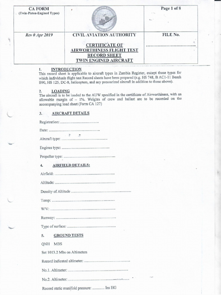 Twin Engine Test Flight Report | PDF