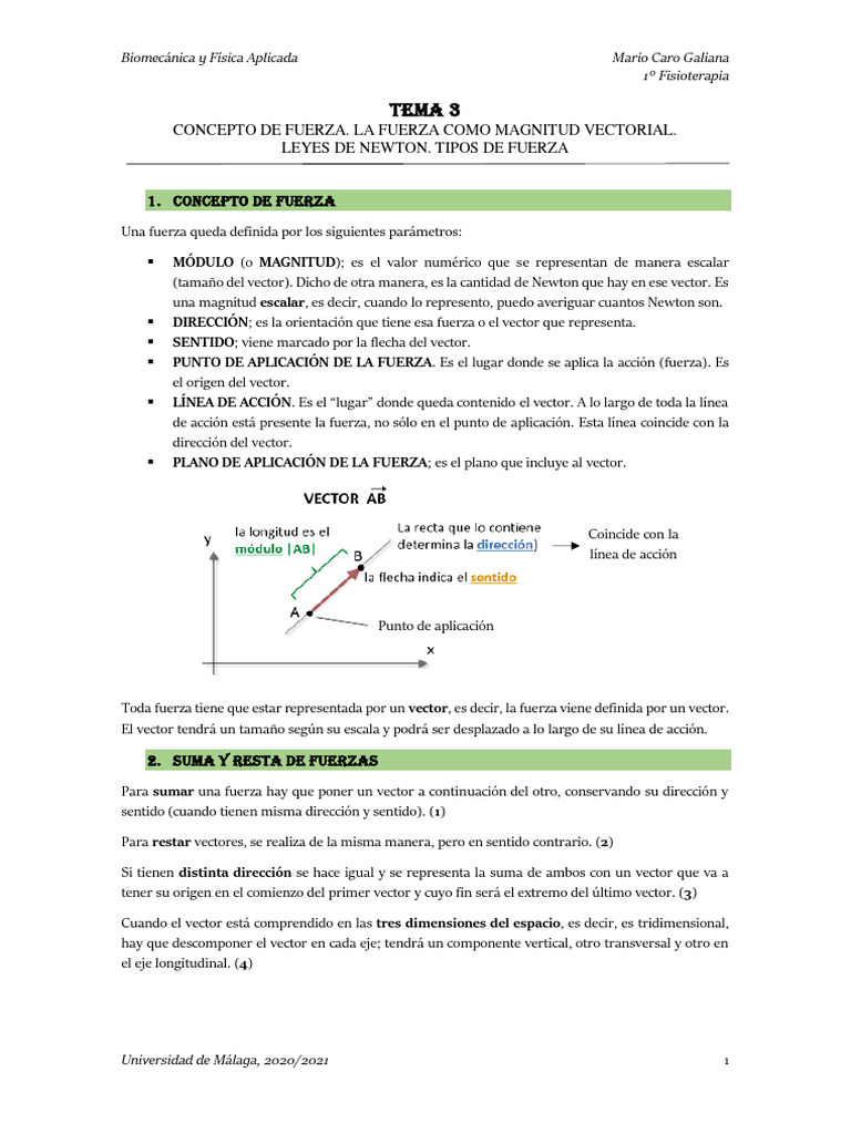 Biomecánica Tema 3 (MCG) | PDF | Vector Euclidiano | Palanca