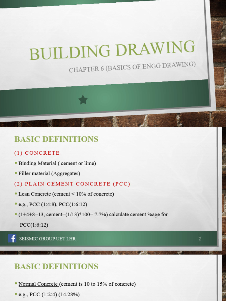 Building Drawing Basic Definitions | PDF | Concrete | Brick