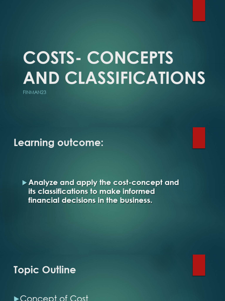 Cost Concepts and Classifications Guide | PDF | Expense | Cost