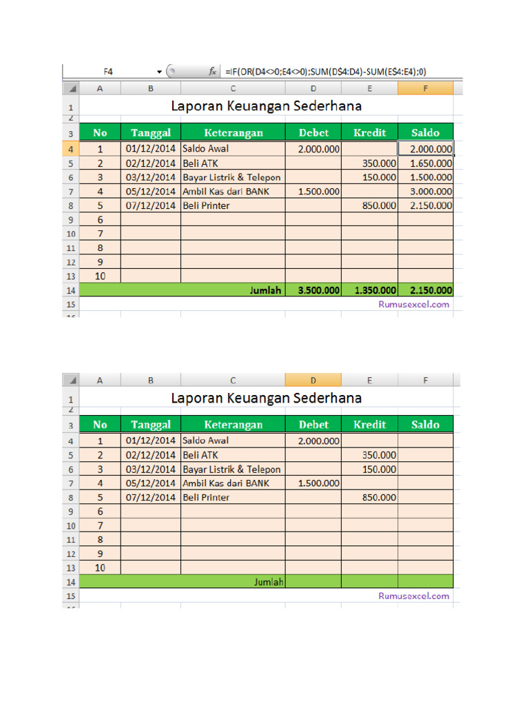 Lap. Keuangan Sederhana | PDF