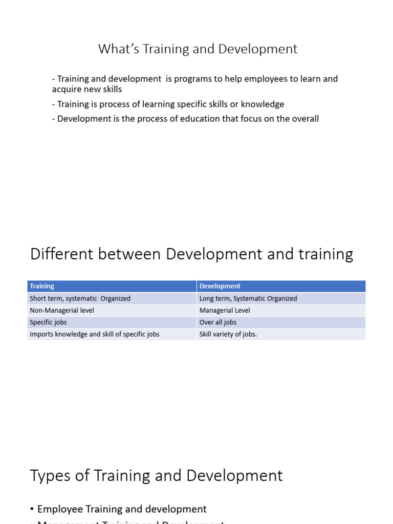 Training and Development | PDF | Employee Retention | Educational ...