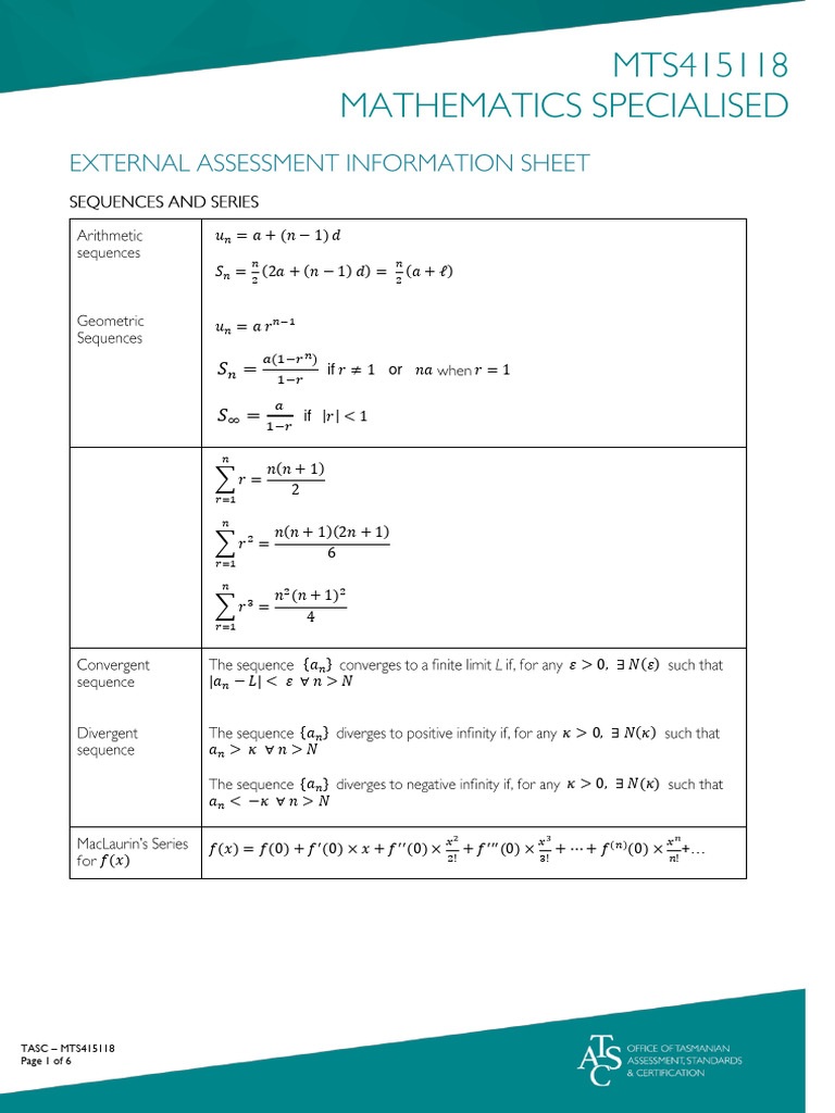 MTS415118 Information Sheet | PDF | Mathematics | Mathematical Objects