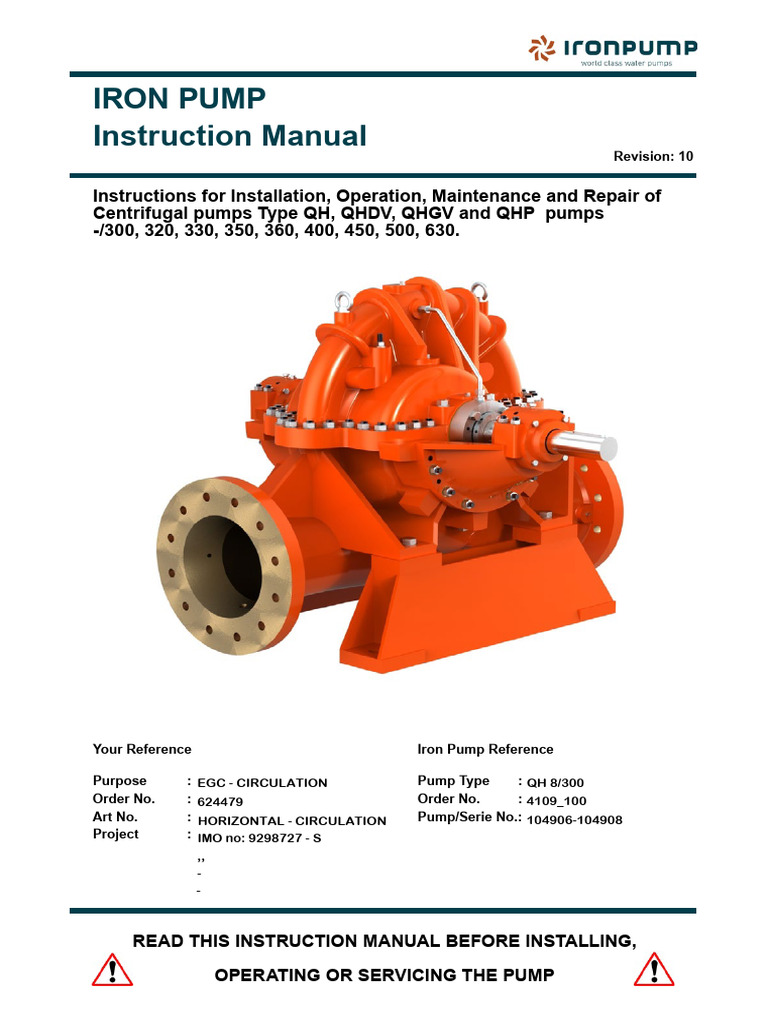 IRON PUMP Manual - Pump FW | PDF | Pump | Bearing (Mechanical)