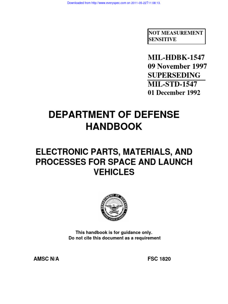 Mil-Hdbk-1547 (Electronic Parts, Materials, And) | PDF | Electrical ...