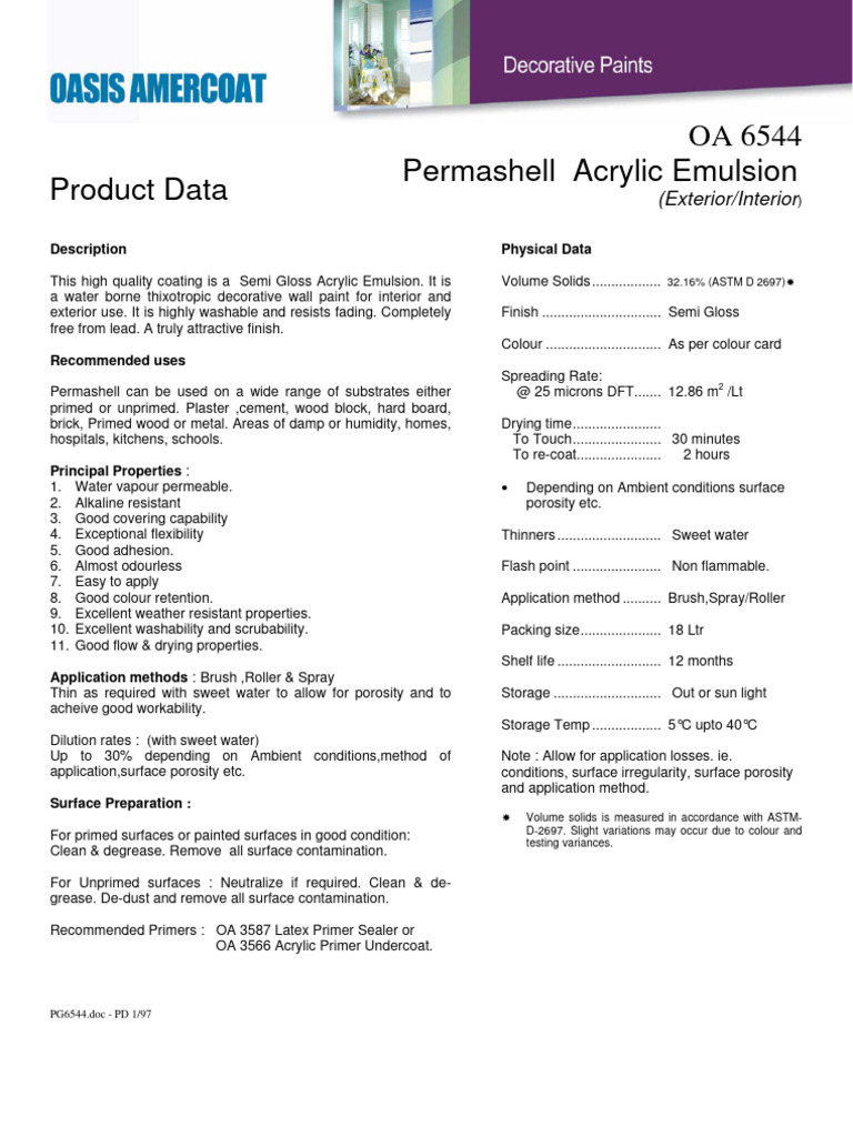 Oa 6544 | PDF | Paint | Materials