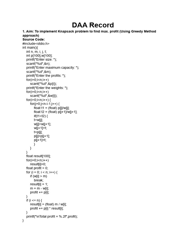 DAA Record | PDF | Software Engineering | Algorithms And Data Structures DAA Record | PDF | Software Engineering | Algorithms And Data Structures