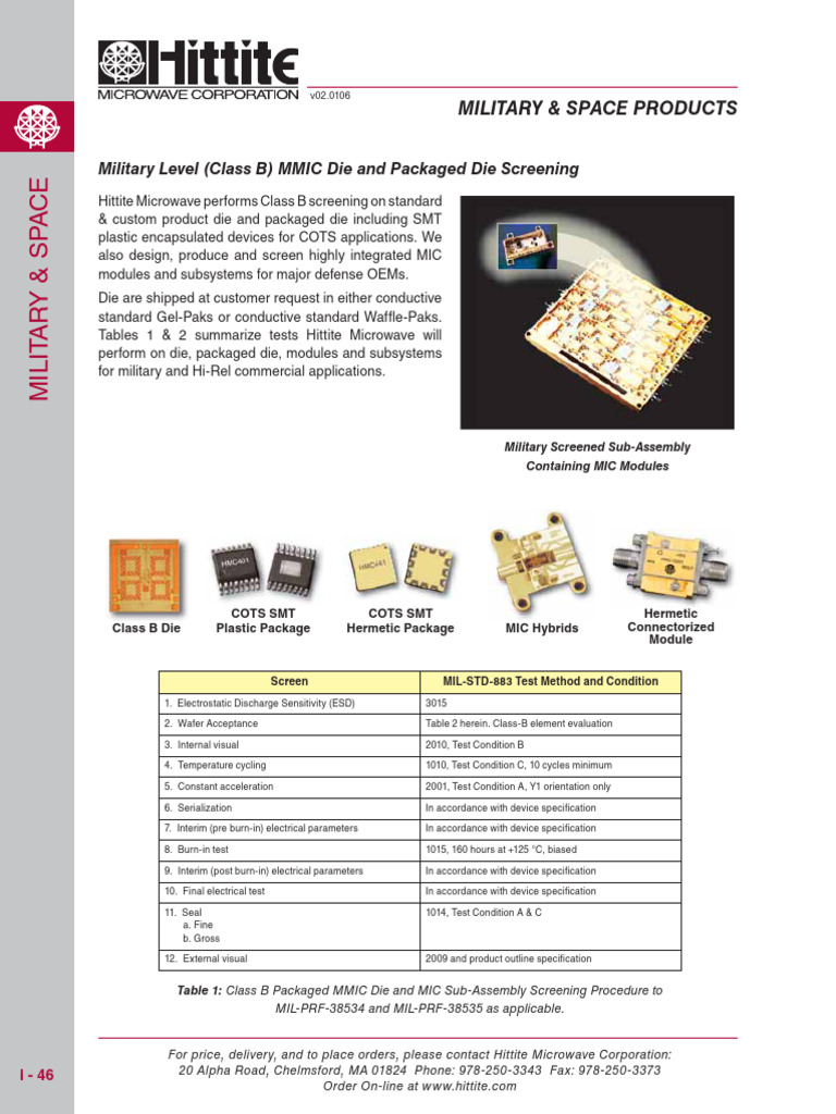 Military Level Mmic Die Packaged Die Screen | PDF | Electrostatic ...