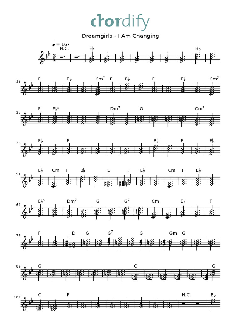 Chordify Dreamgirls I Am Changing | PDF