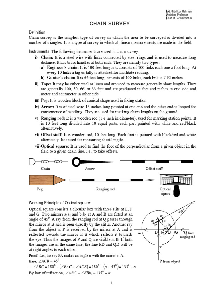 Chain Survey | PDF | Surveying | Foot (Unit)