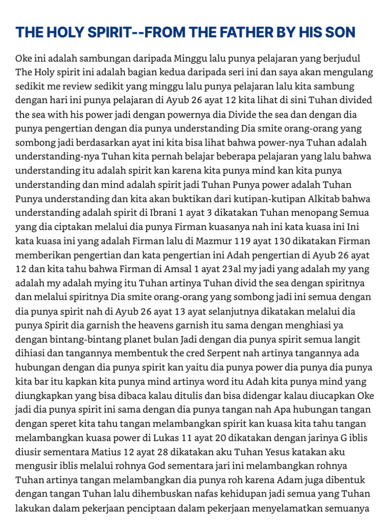 The Holy Spirit - From The Father by His Son | PDF | Agama & Spiritualitas