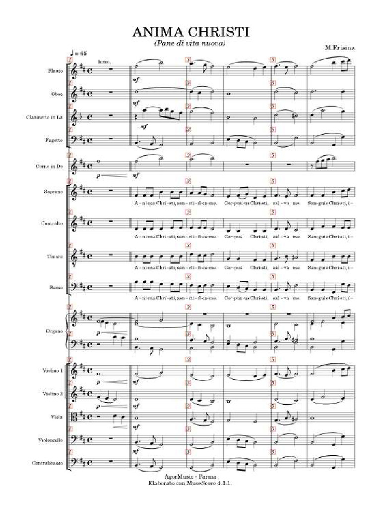 Anima Christi Frisina - Orchestra | PDF