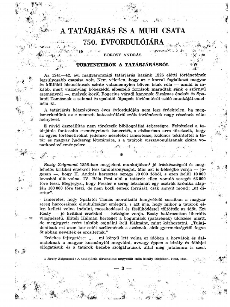 HadtortenelmiKozlemenyek - 1991 - Pages5-23 Tatárjárás Borosy András | PDF