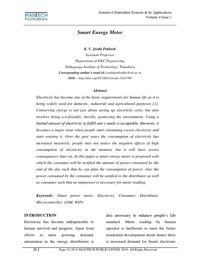 Smart Energy Meter | PDF | Embedded System | Arduino