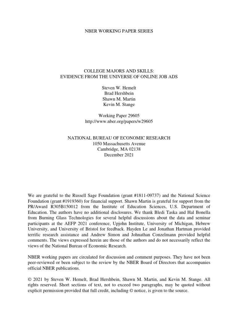 College Majors and Skills | PDF | Employment | Euclidean Vector