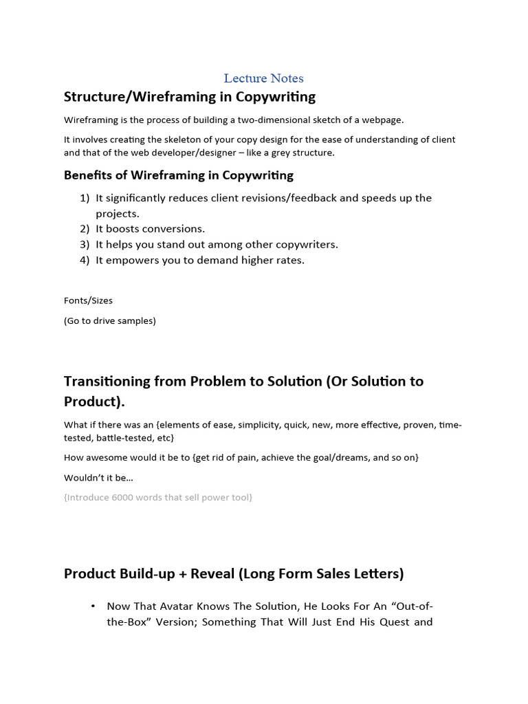 B8 - Module 5 Lecture 2 Notes | PDF | Copywriting