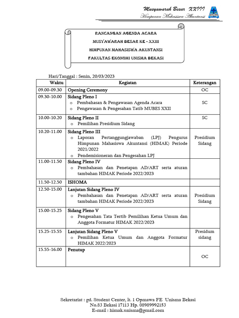 Tata Tertib Musyawarah Besar Himak Ke 23 | PDF