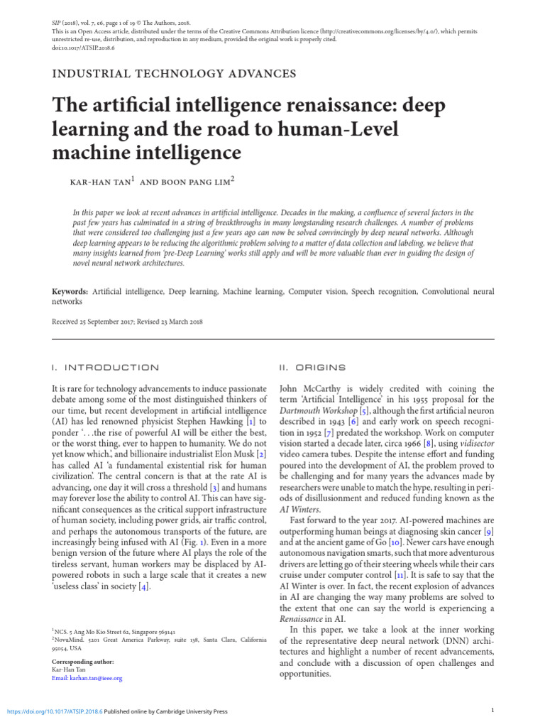 The Artificial Intelligence Renaissance Deep Learning and The Road To Human Level Machine ...