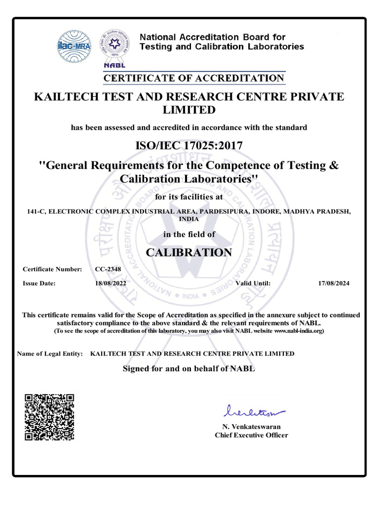 NABL Calibration Certificate CC-2348 | PDF