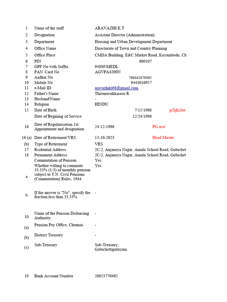 Pension New Format Excel | PDF | Pension | Hand