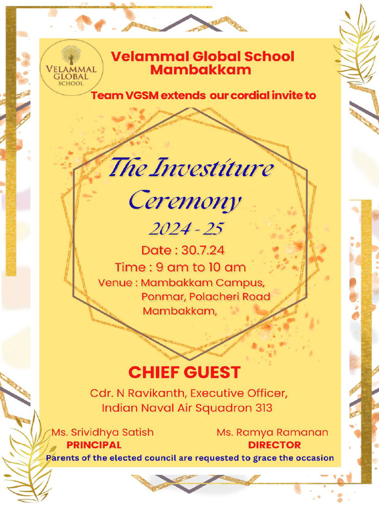 Investiture Ceremony Invitation | PDF